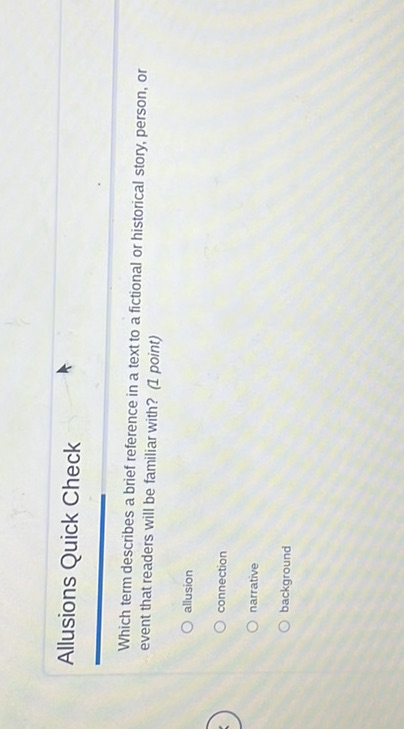 Allusions Quick Check Which term describes | StudyX