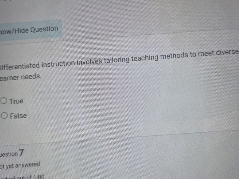 Differentiated instruction involves | StudyX