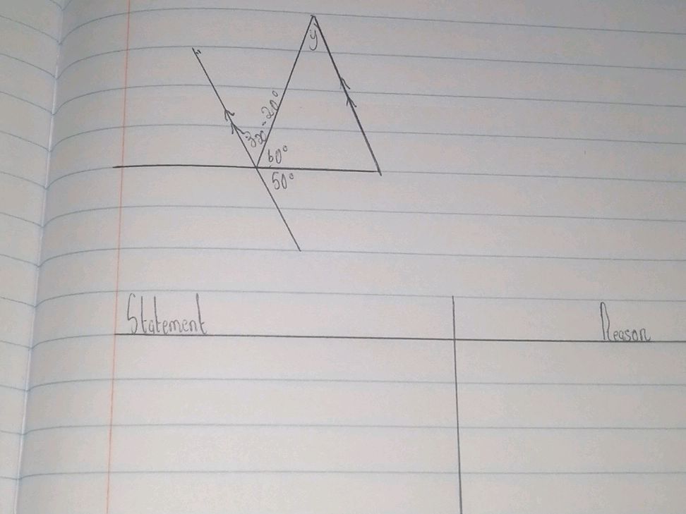 Statement Reason Diagram with angles | StudyX