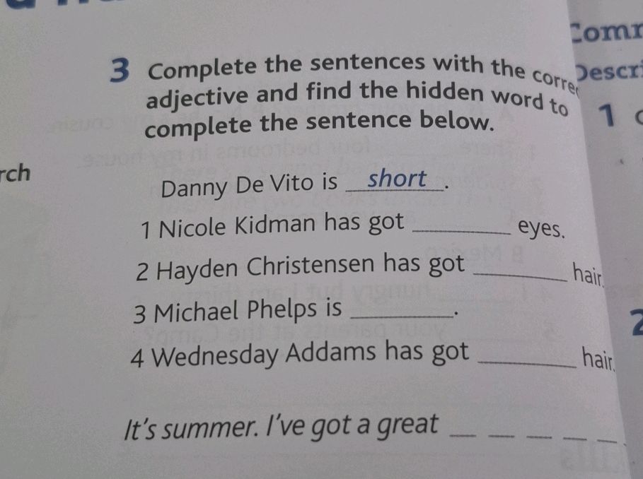 Complete the sentences with the correct | StudyX