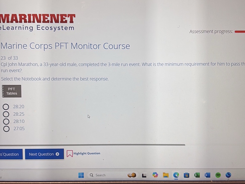 Marine Corps PFT Monitor Course Cpl John