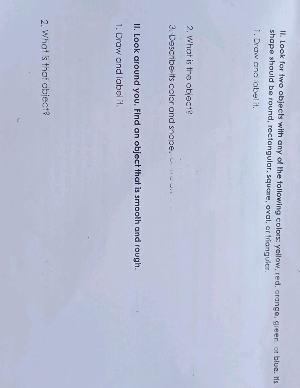 II. Look for two objects with any of the | StudyX