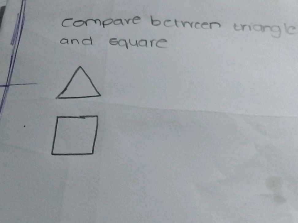 Compare between triangle and square ^ | StudyX