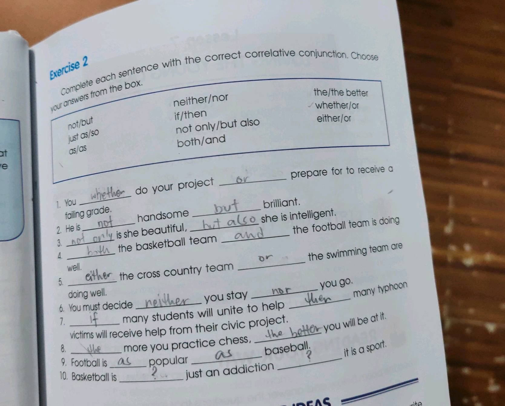 Complete each sentence with the correct | StudyX