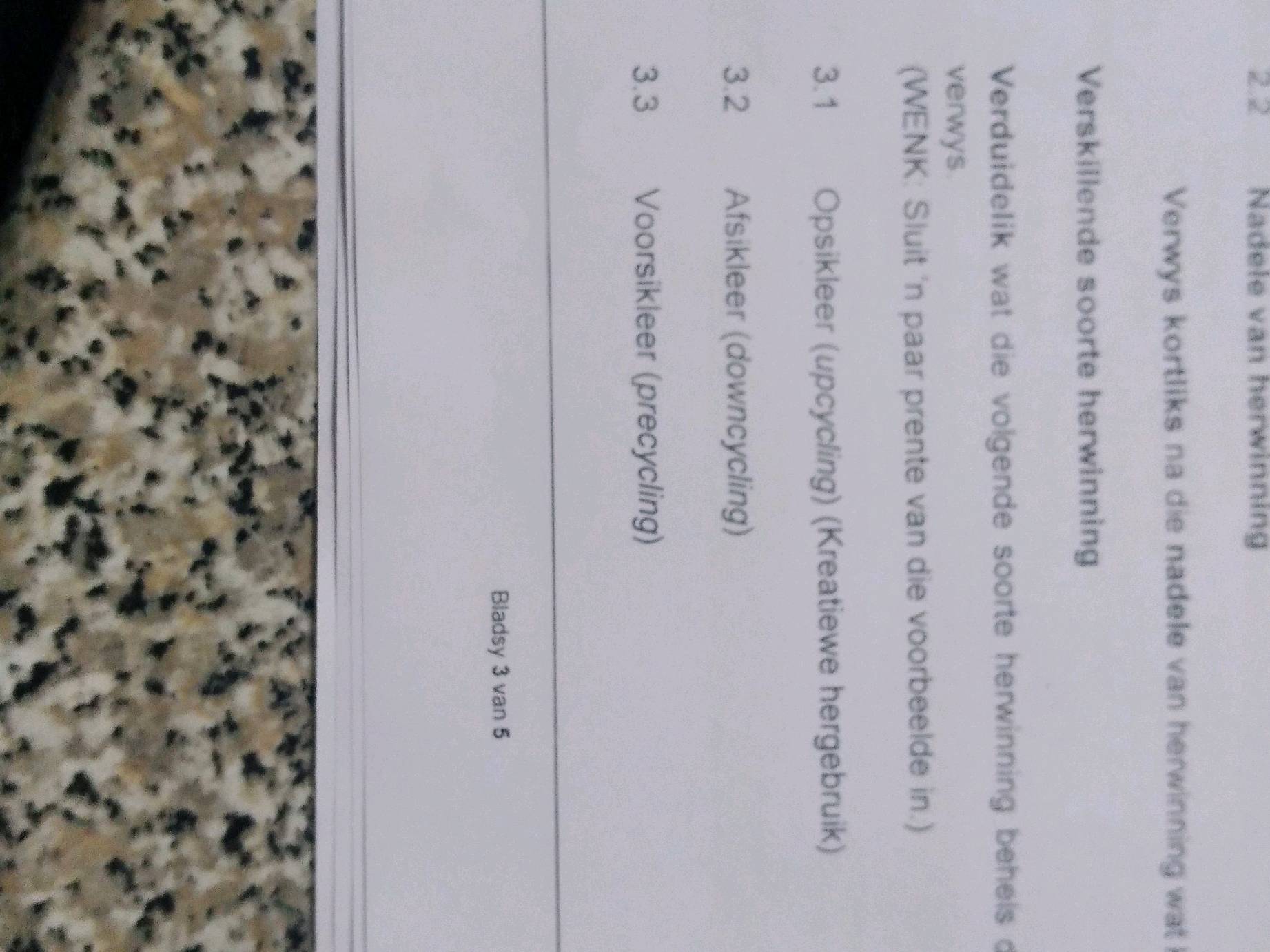 Nadele van herwinning Verwys kortliks na die | StudyX