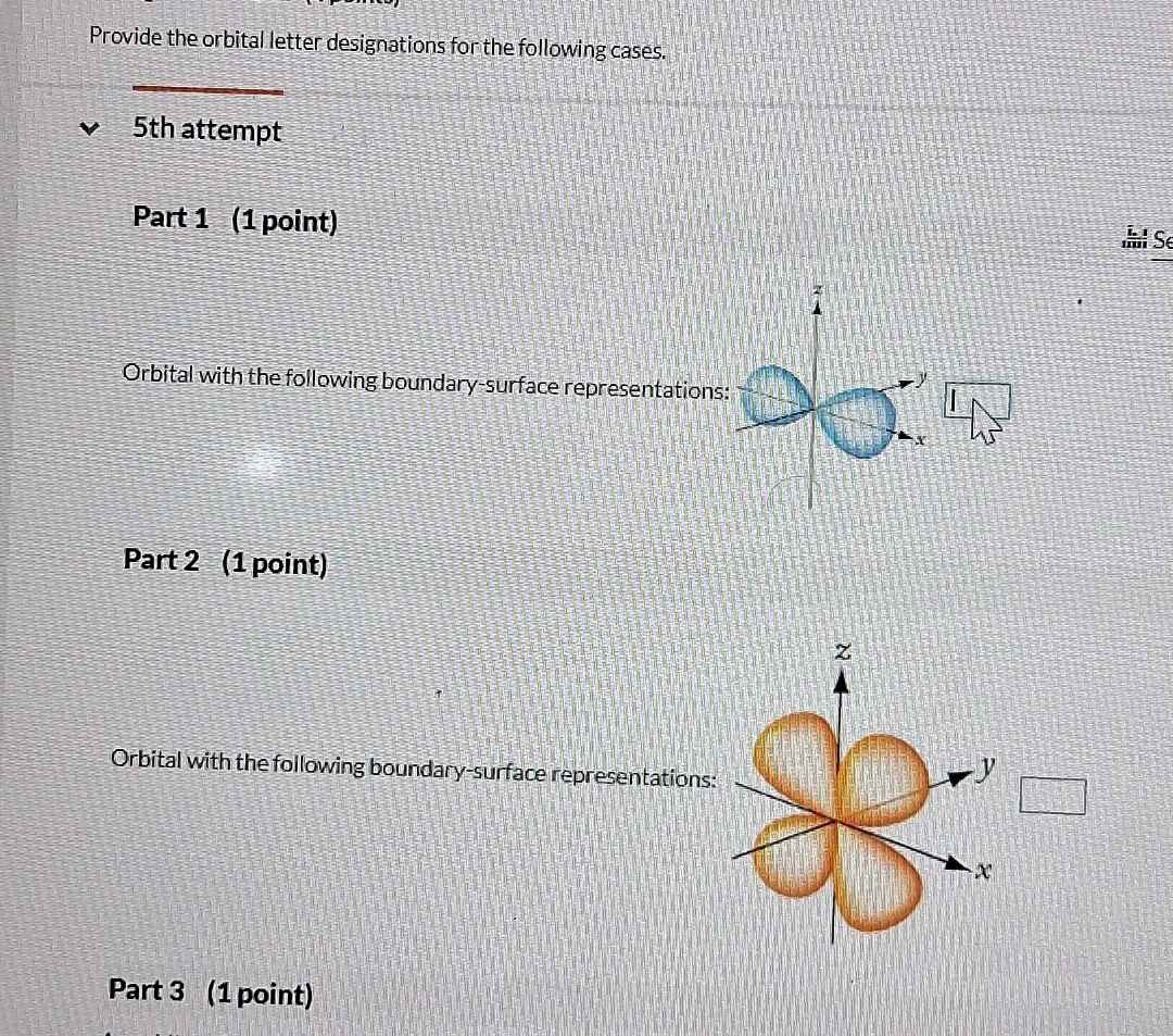 Provide the orbital letter designations for