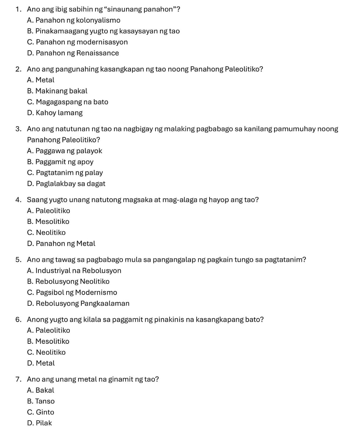 1. Ano ang ibig sabihin ng "sinaunang | StudyX