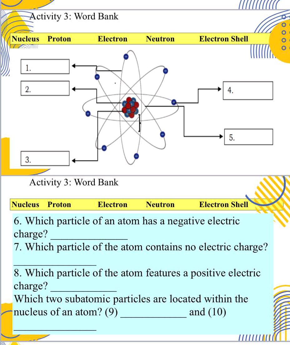Activity 3: Word Bank | Nucleus | Proton | | StudyX