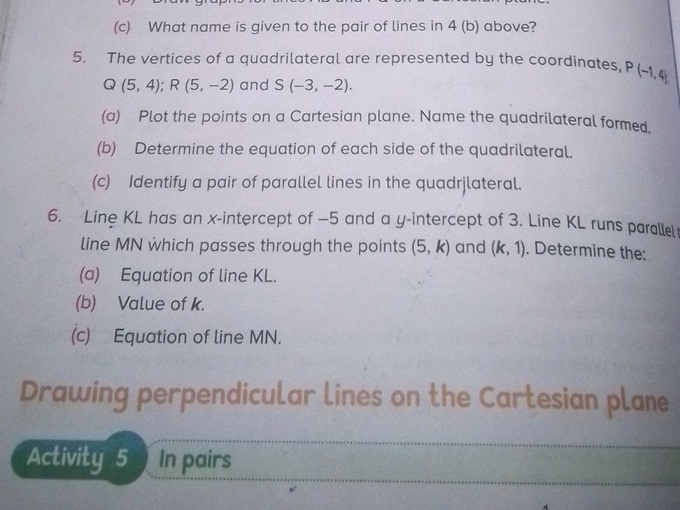 (c) What name is given to the pair of lines | StudyX