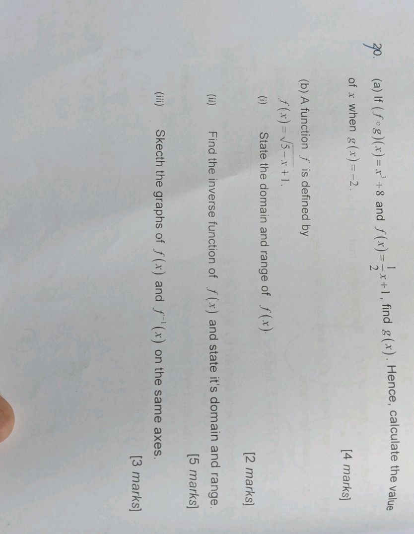 30. (a) If $(f g)(x) = x^2 +8$ and $f(x) = | StudyX