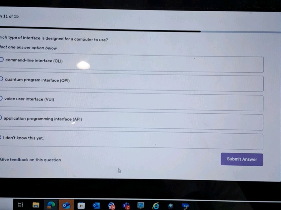 n 11 of 15 hich type of interface is | StudyX
