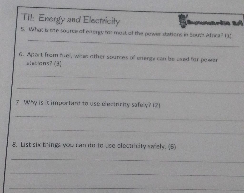TII: Energy and Electricity 5. What is the | StudyX