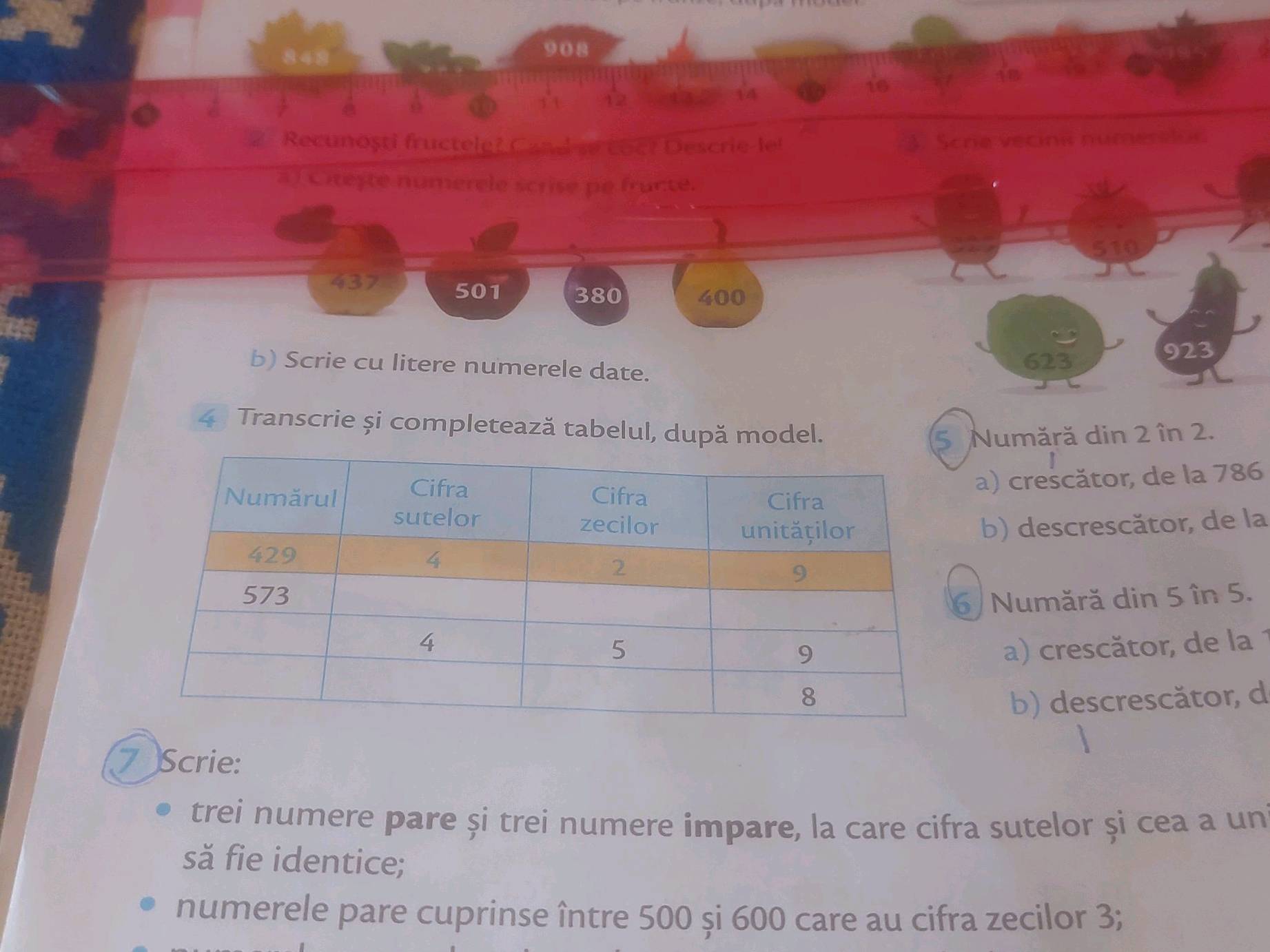 b) Scrie cu litere numerele date. 4 | StudyX