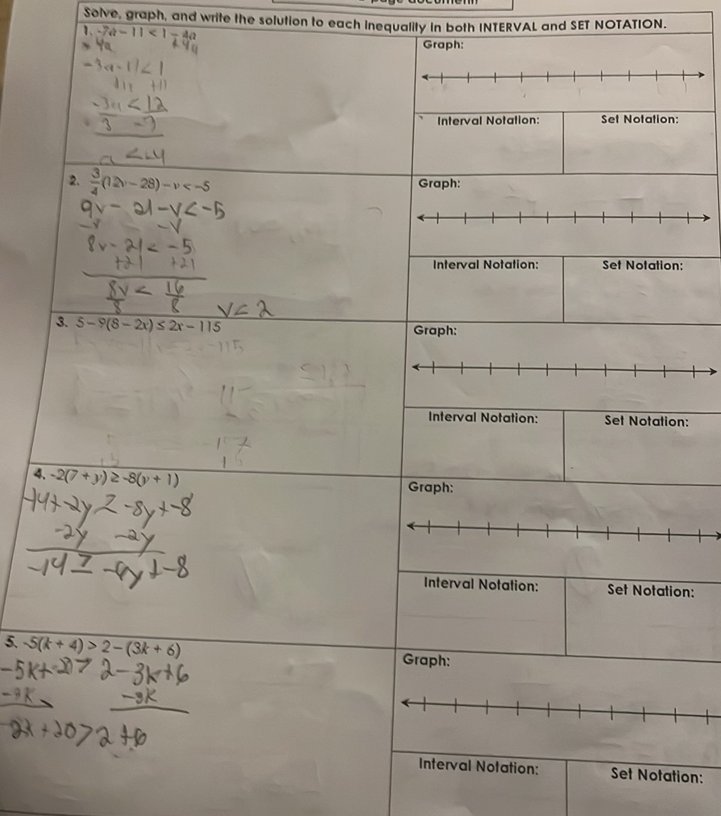 Solve, graph, and write the solution to each | StudyX