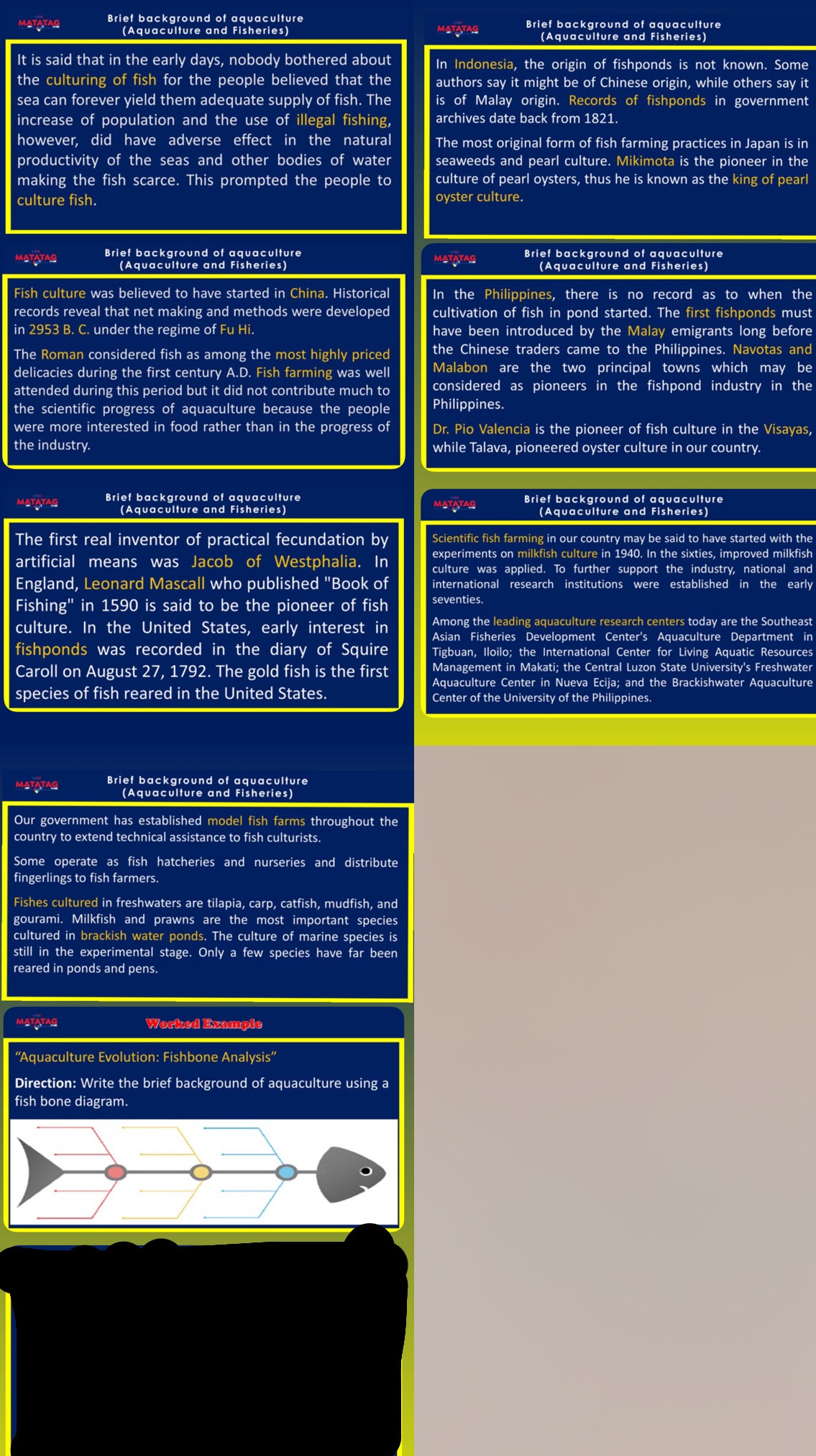 "Aquaculture Evolution: Fishbone Analysis" | StudyX