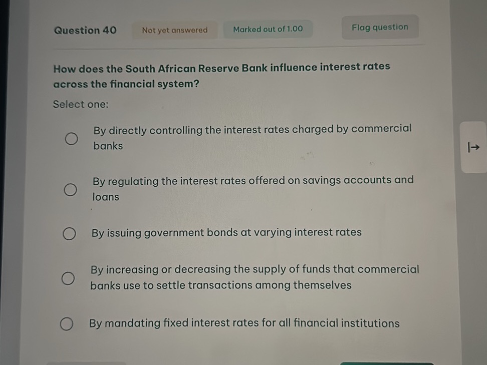 Question 40 Not yet answered Marked out of | StudyX