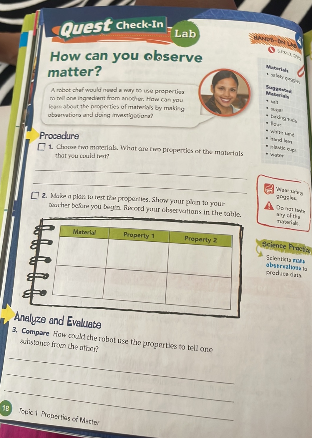 How can you observe matter? A robot chef | StudyX