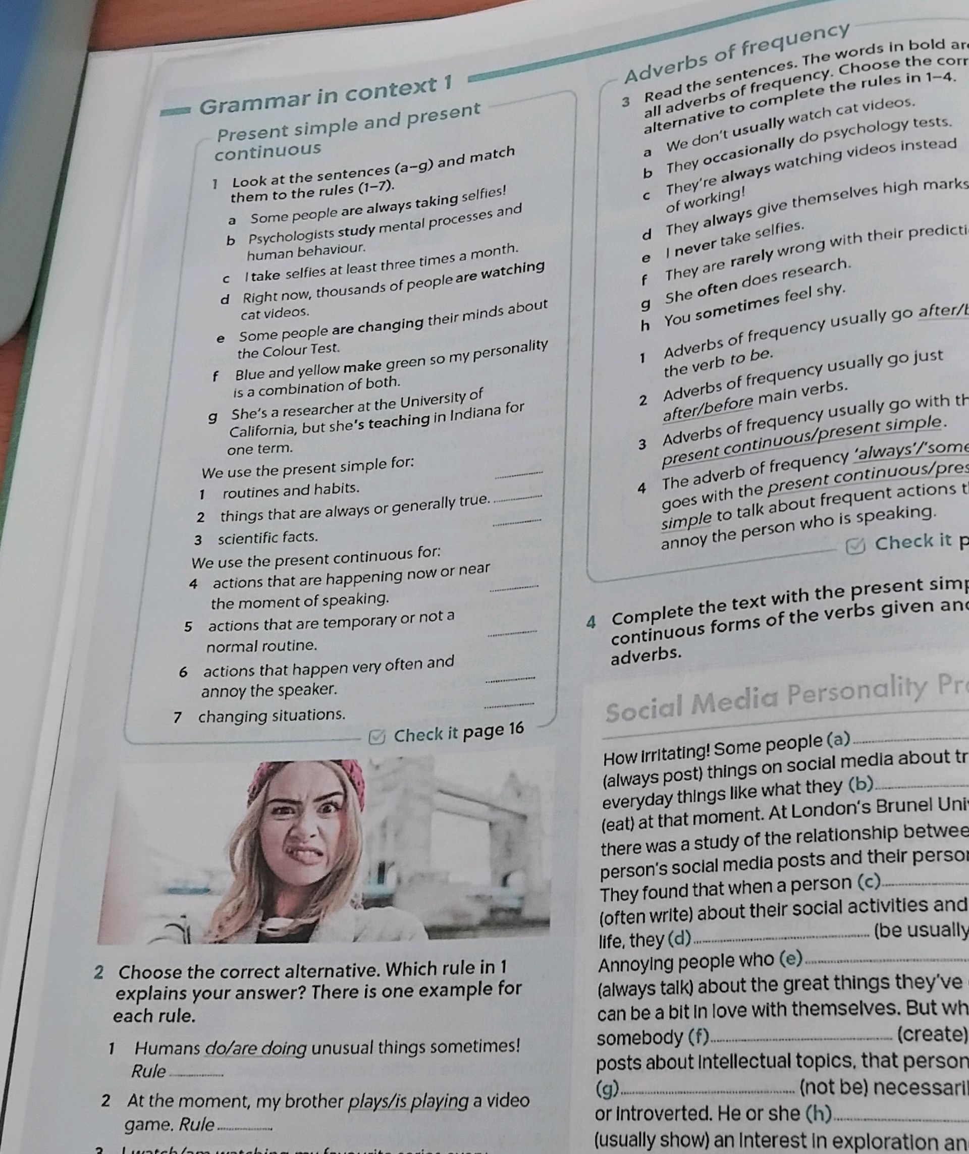 Grammar in context 1 Present simple and | StudyX