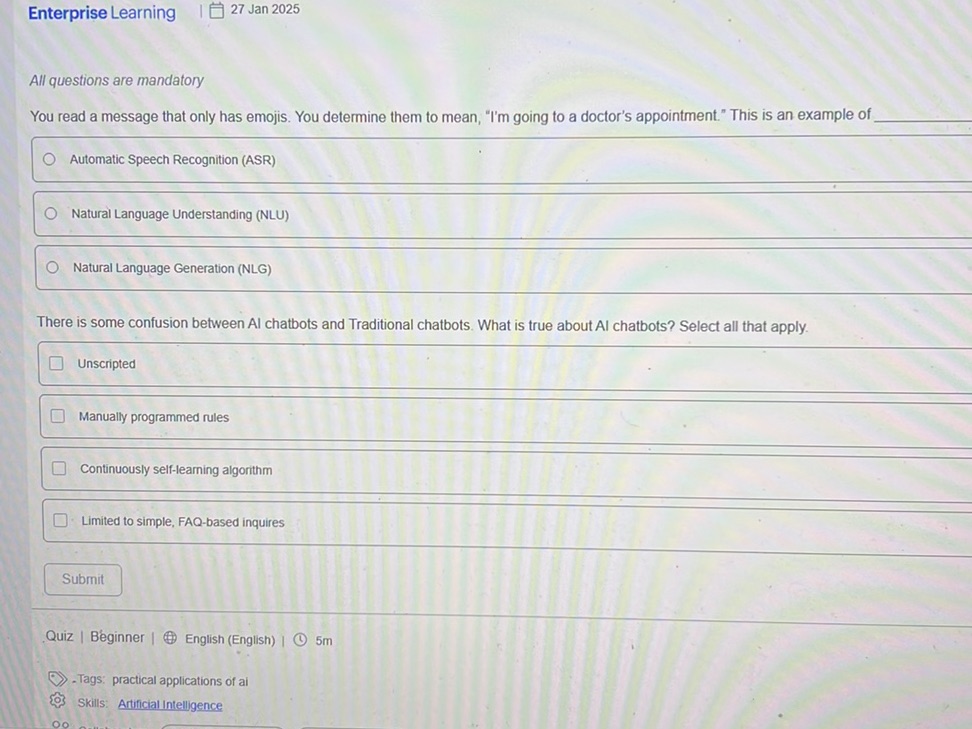 All questions are mandatory You read a | StudyX