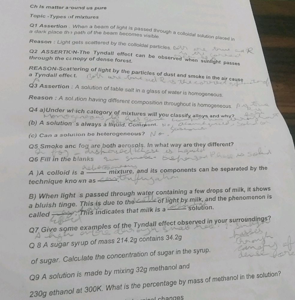 Ch is matter around us pure Topic -Types of | StudyX