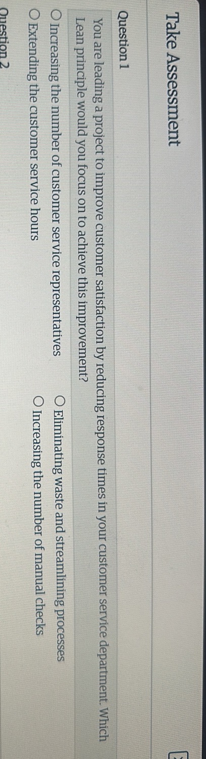 You are leading a project to improve | StudyX