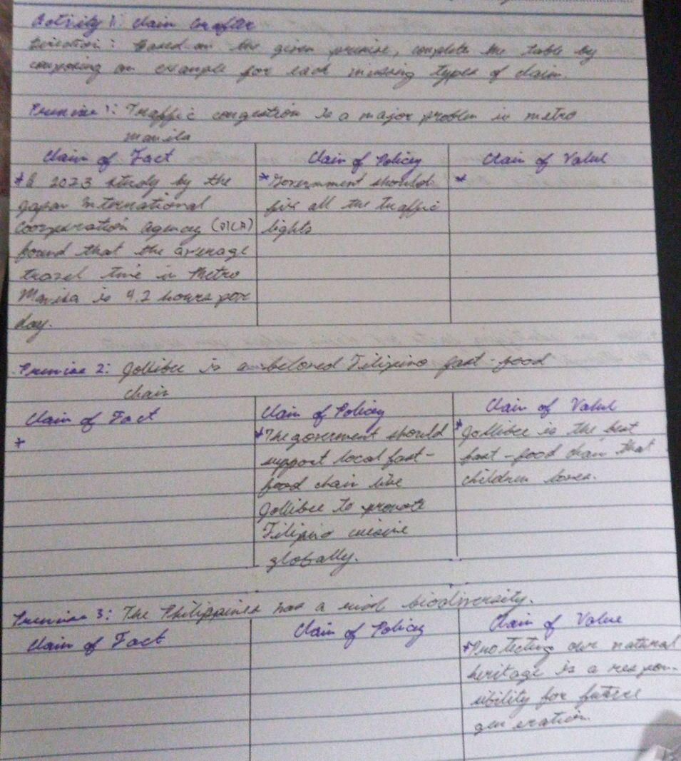 Activity 1: Claim Profile Direction: Based | StudyX