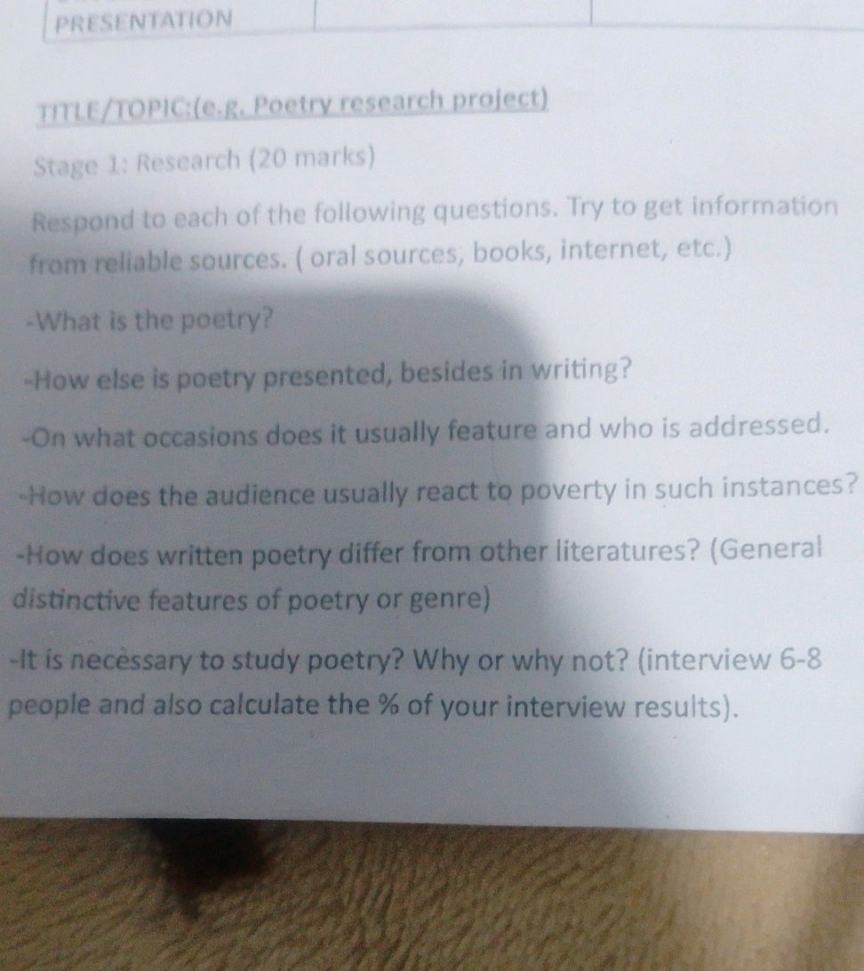 PRESENTATION ITILE/TOPIC.(e.g. Poetry | StudyX