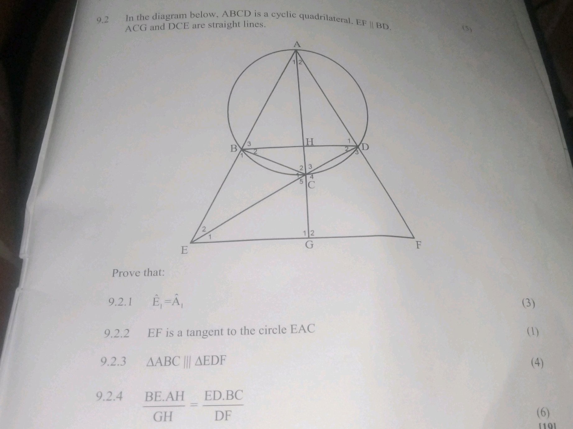 9.2 In the diagram below, ABCD is a cyclic | StudyX