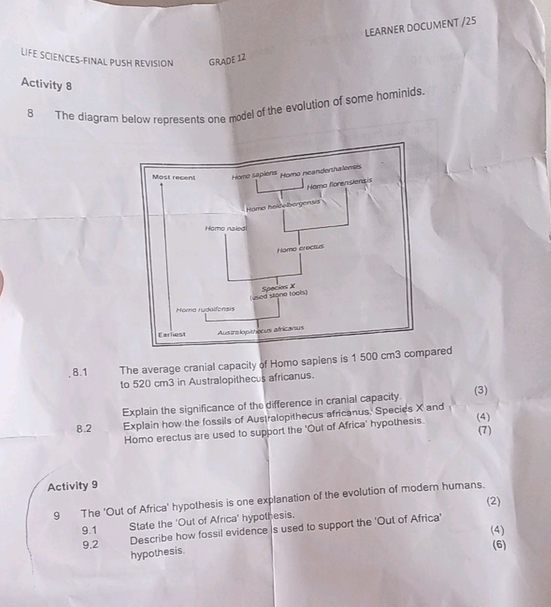 LIFE SCIENCES-FINAL PUSH REVISION GRADE 12 | StudyX