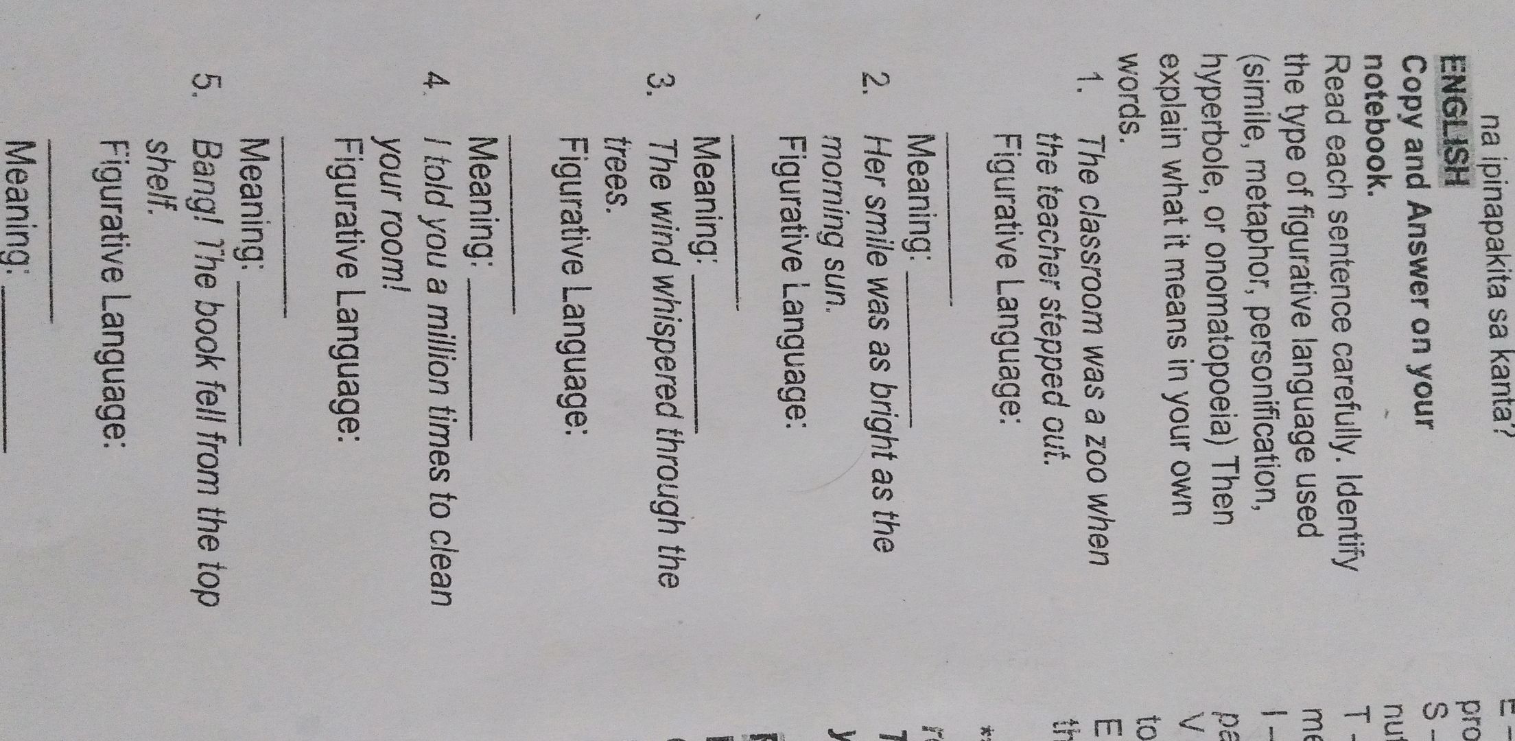 Read each sentence carefully. Identify the | StudyX