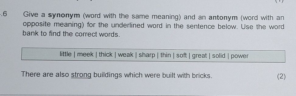 6. Give a synonym (word with the same | StudyX