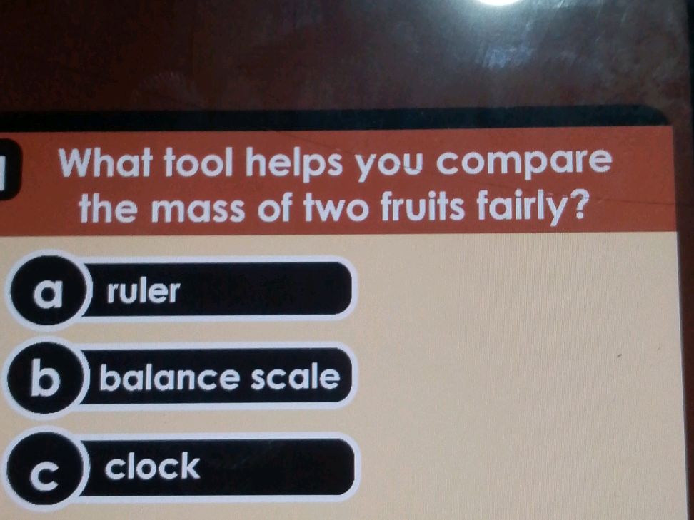 What tool helps you compare the mass of two | StudyX
