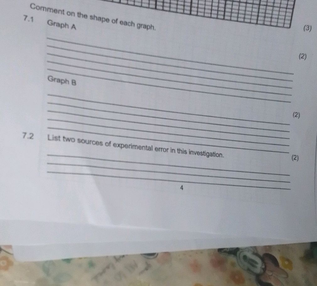 7.1 Comment on the shape of each graph. | StudyX