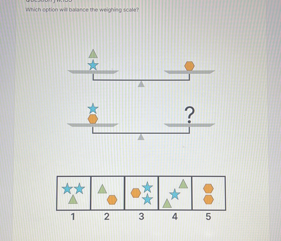 Which option will balance the weighing | StudyX