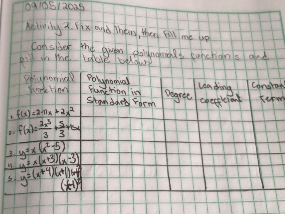 Activity 2. Fix and Them, then Fill me up | StudyX