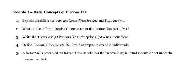Module 1 - Basic Concepts of Income Tax 1. | StudyX