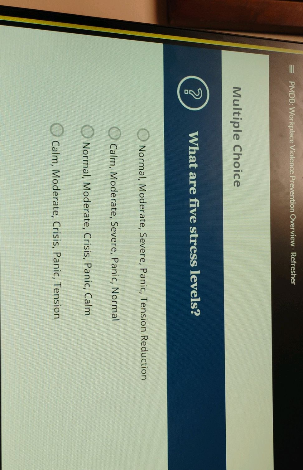 What are five stress levels? Calm, | StudyX