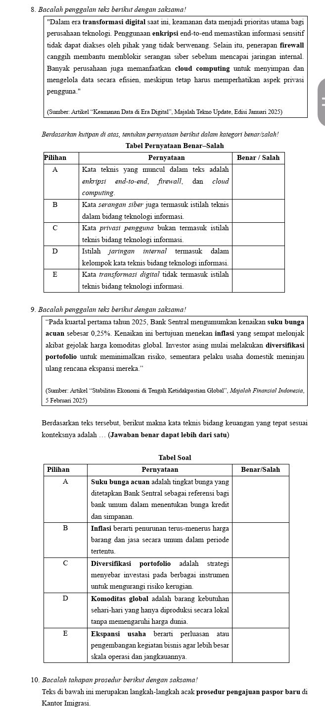 8. Bacalah penggalan teks berikut dengan | StudyX