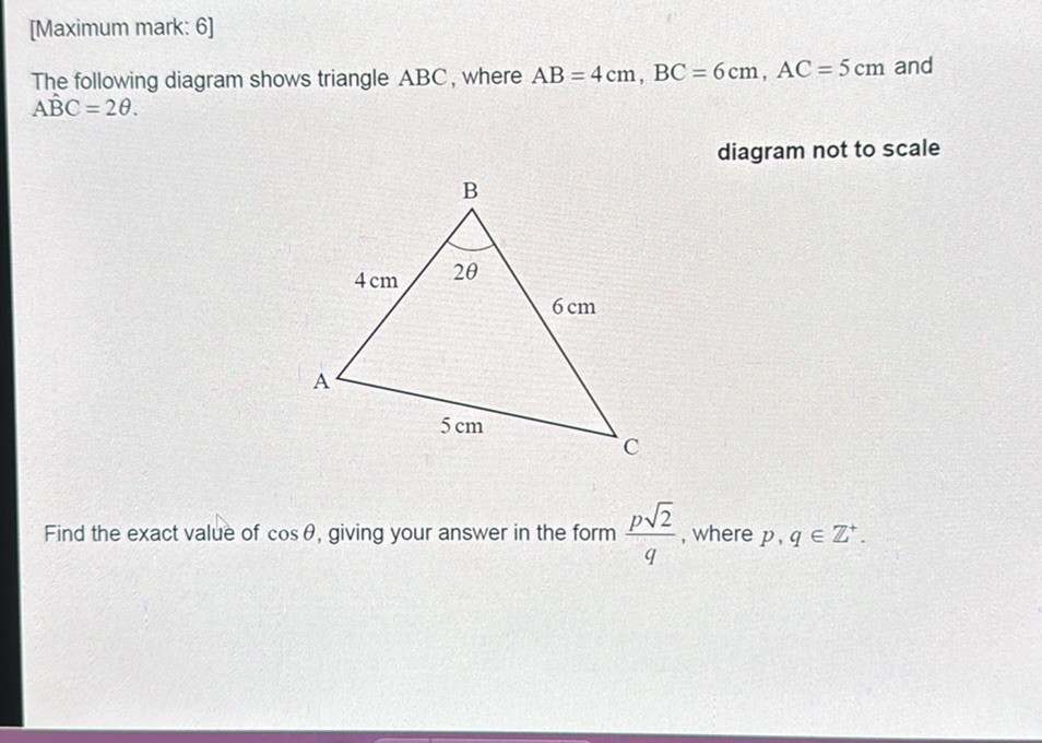 [Maximum mark: 6] The following diagram | StudyX