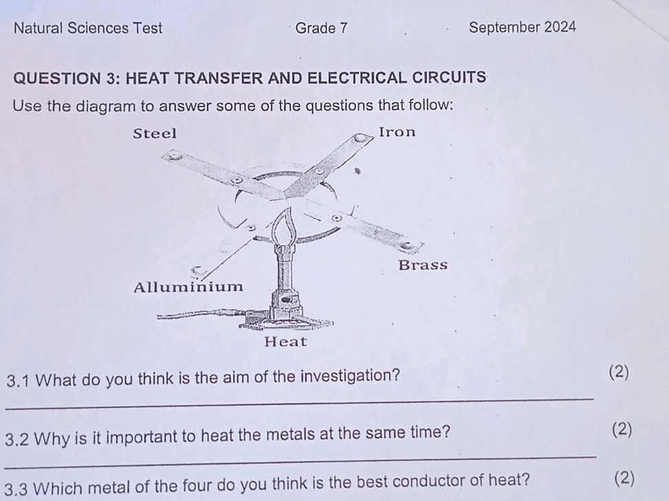 QUESTION 3: HEAT TRANSFER AND ELECTRICAL | StudyX