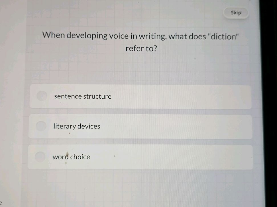 When developing voice in writing, what does | StudyX