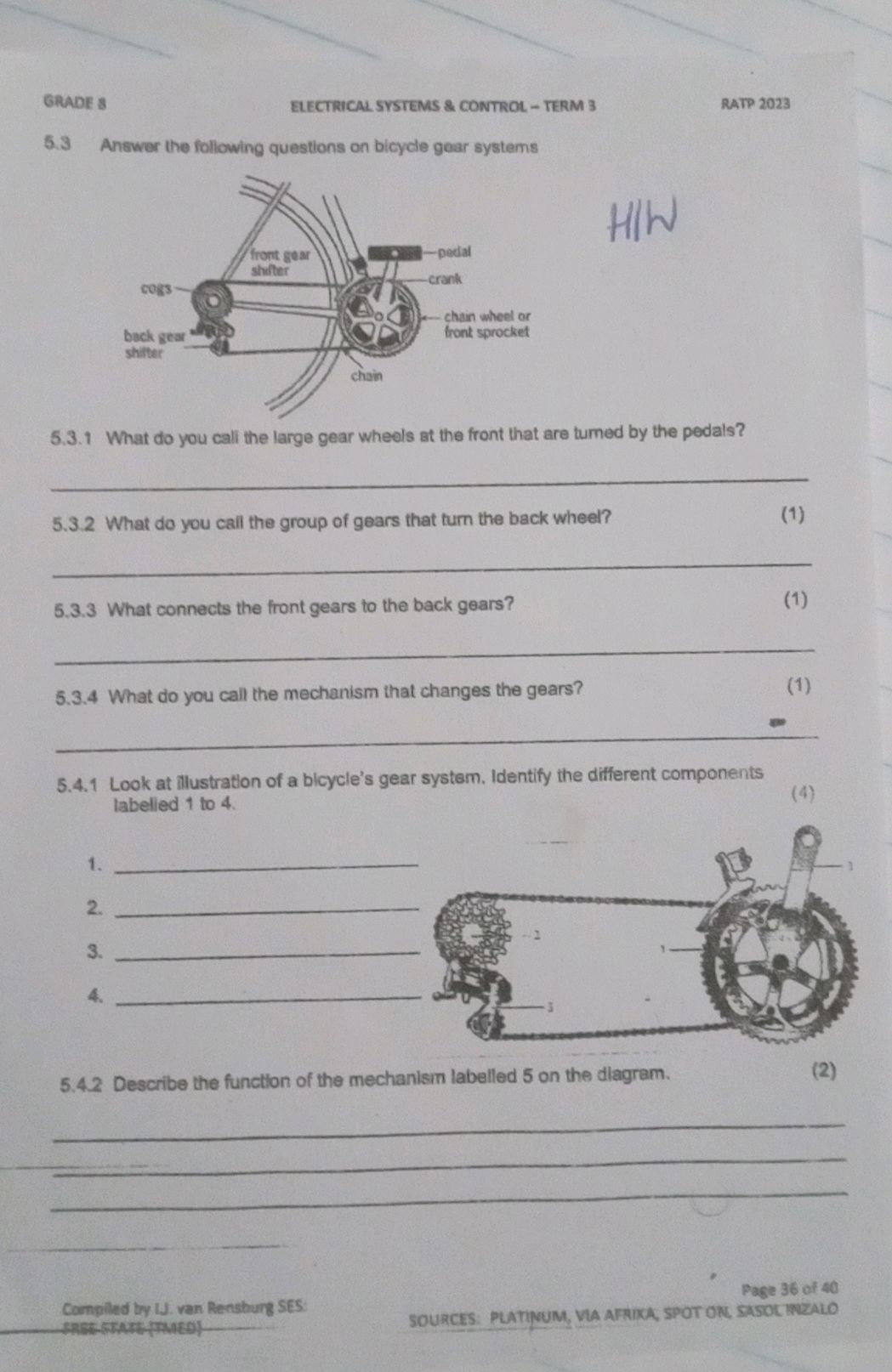GRADE 8 ELECTRICAL SYSTEMS CONTROL-TERM 3 | StudyX