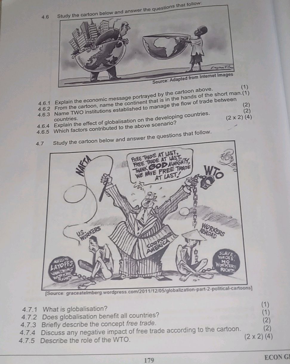 4.6 Study the cartoon below and answer the | StudyX