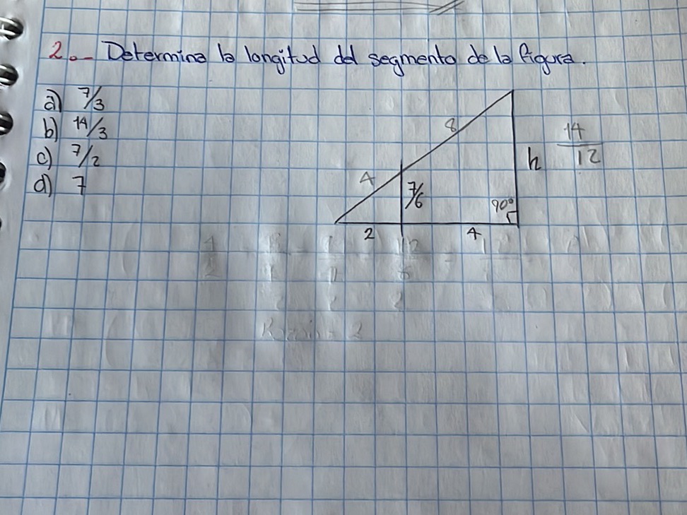 2. Determina la longitud del segmento de la | StudyX