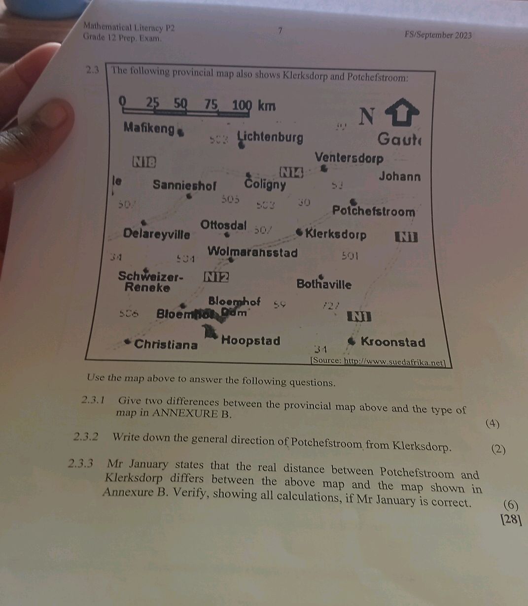 2.3 The following provincial map also shows | StudyX
