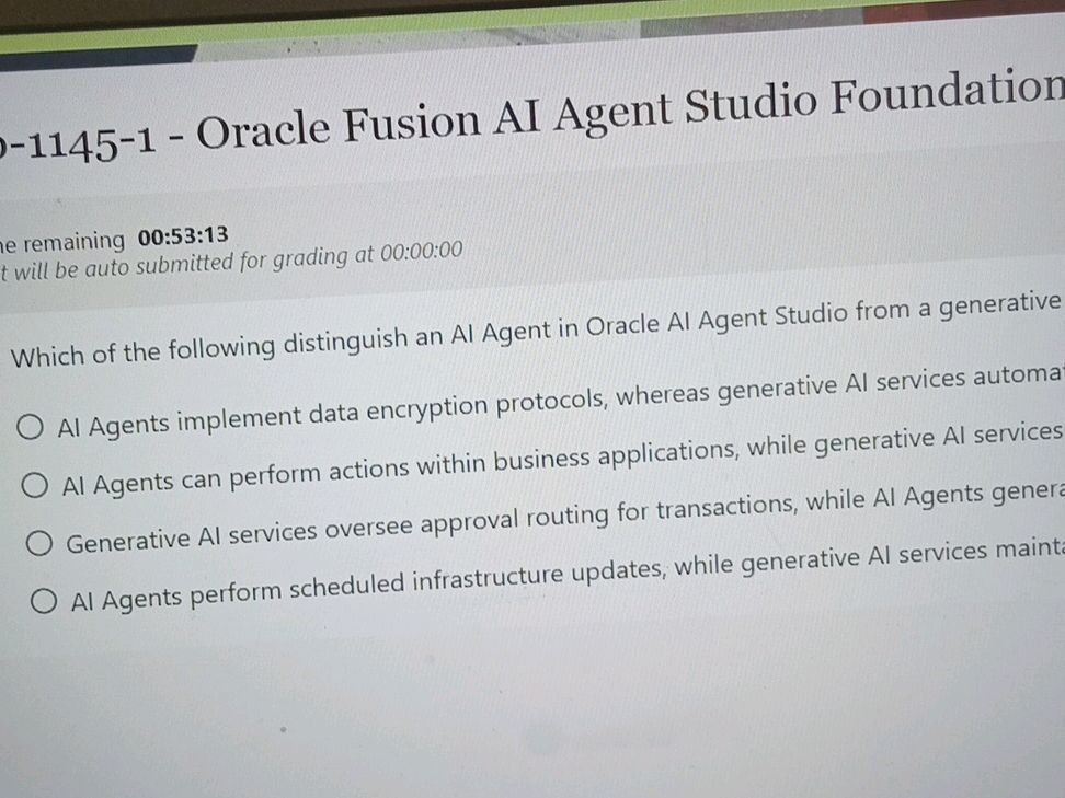 -1145-1 - Oracle Fusion AI Agent Studio | StudyX