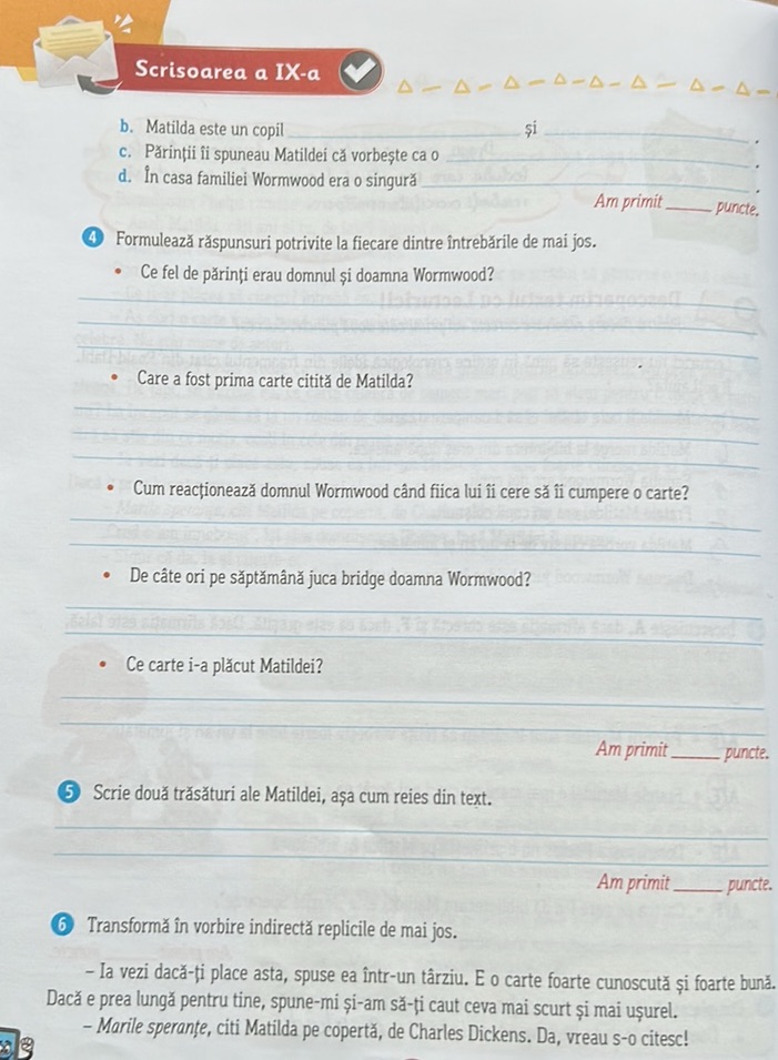 Scrisoarea a IX-a b. Matilda este un copil | StudyX