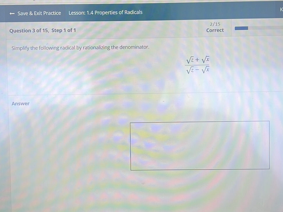 Simplify the following radical by | StudyX