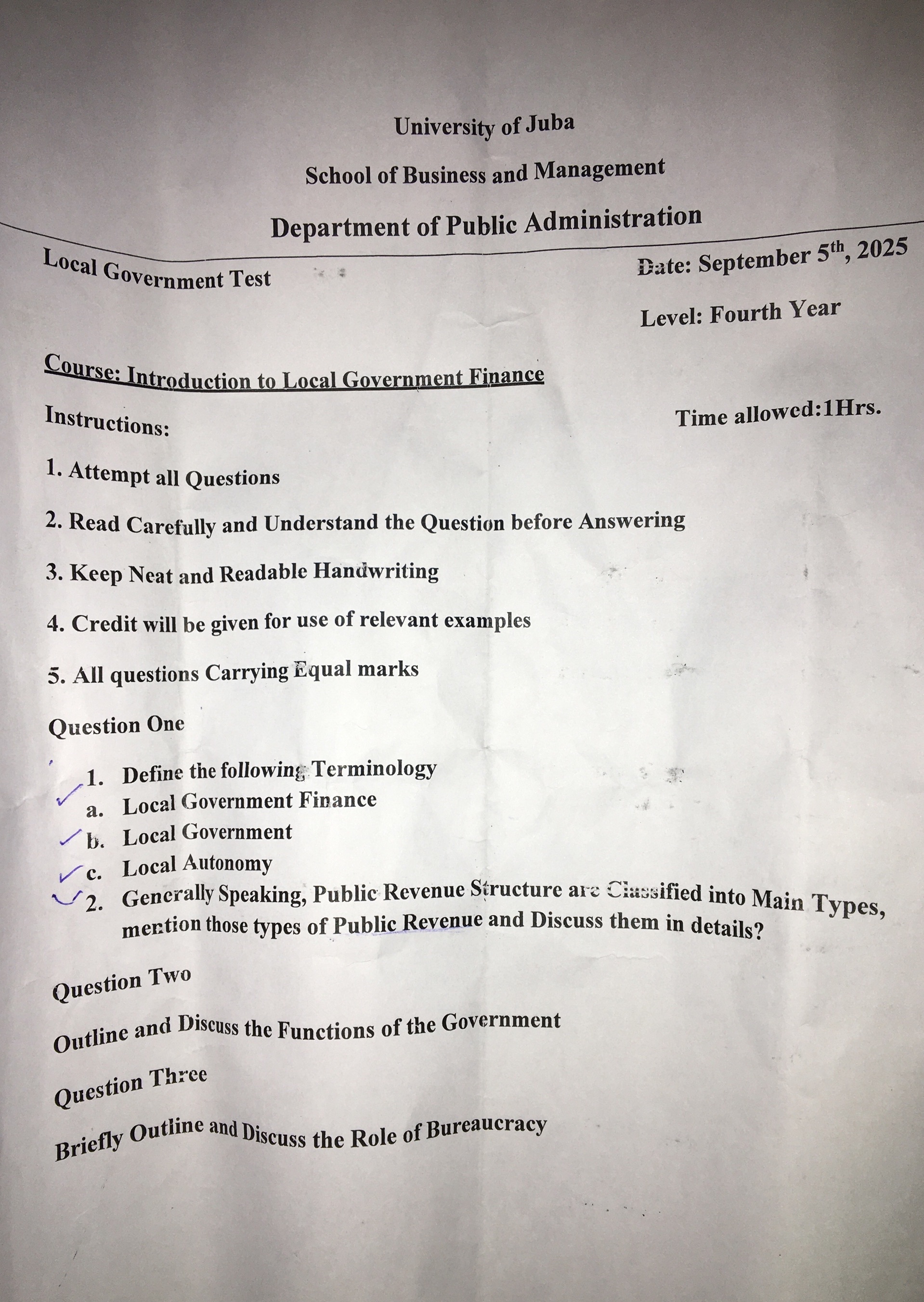 University of Juba School of Business and | StudyX