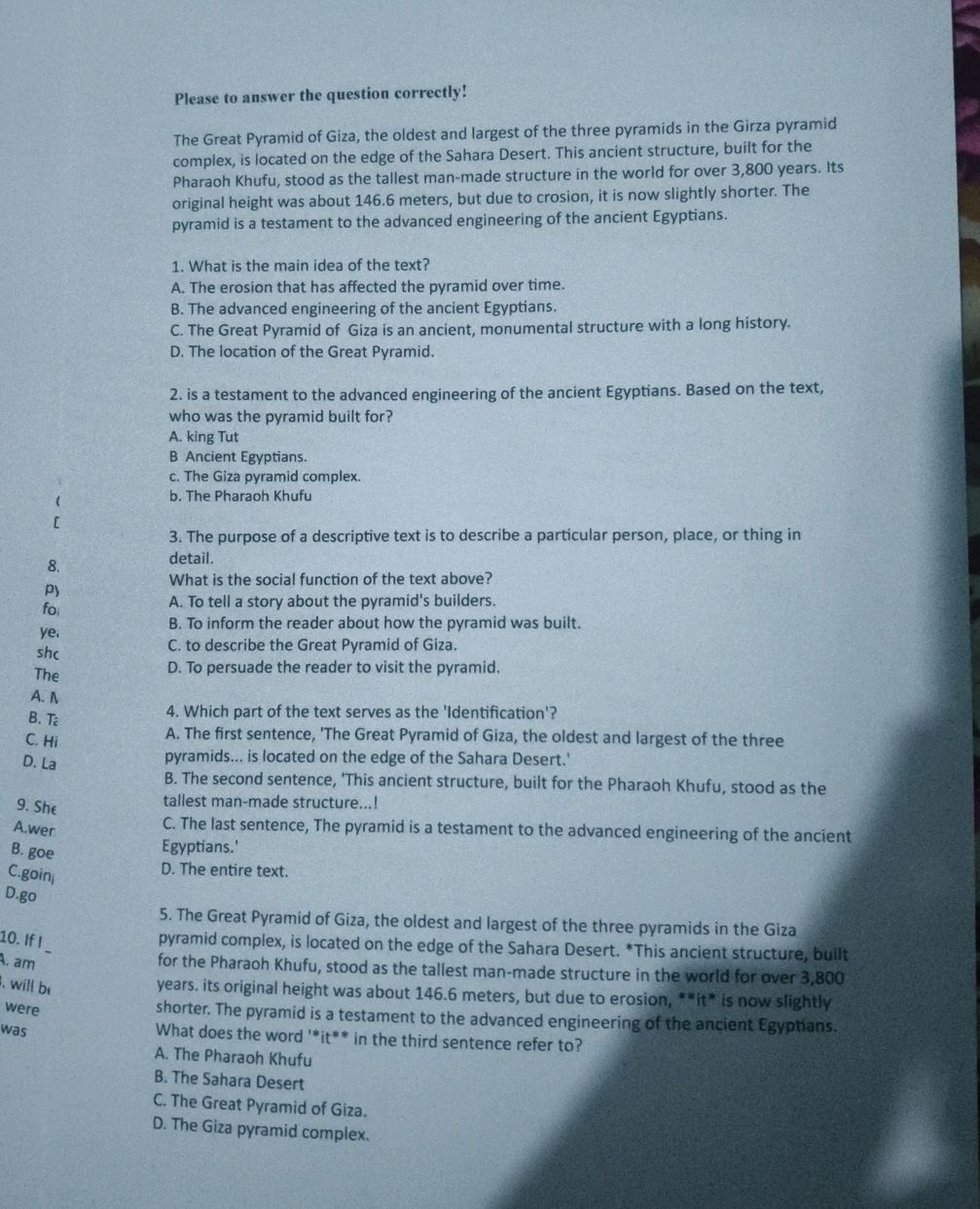 Please to answer the question correctly! The | StudyX